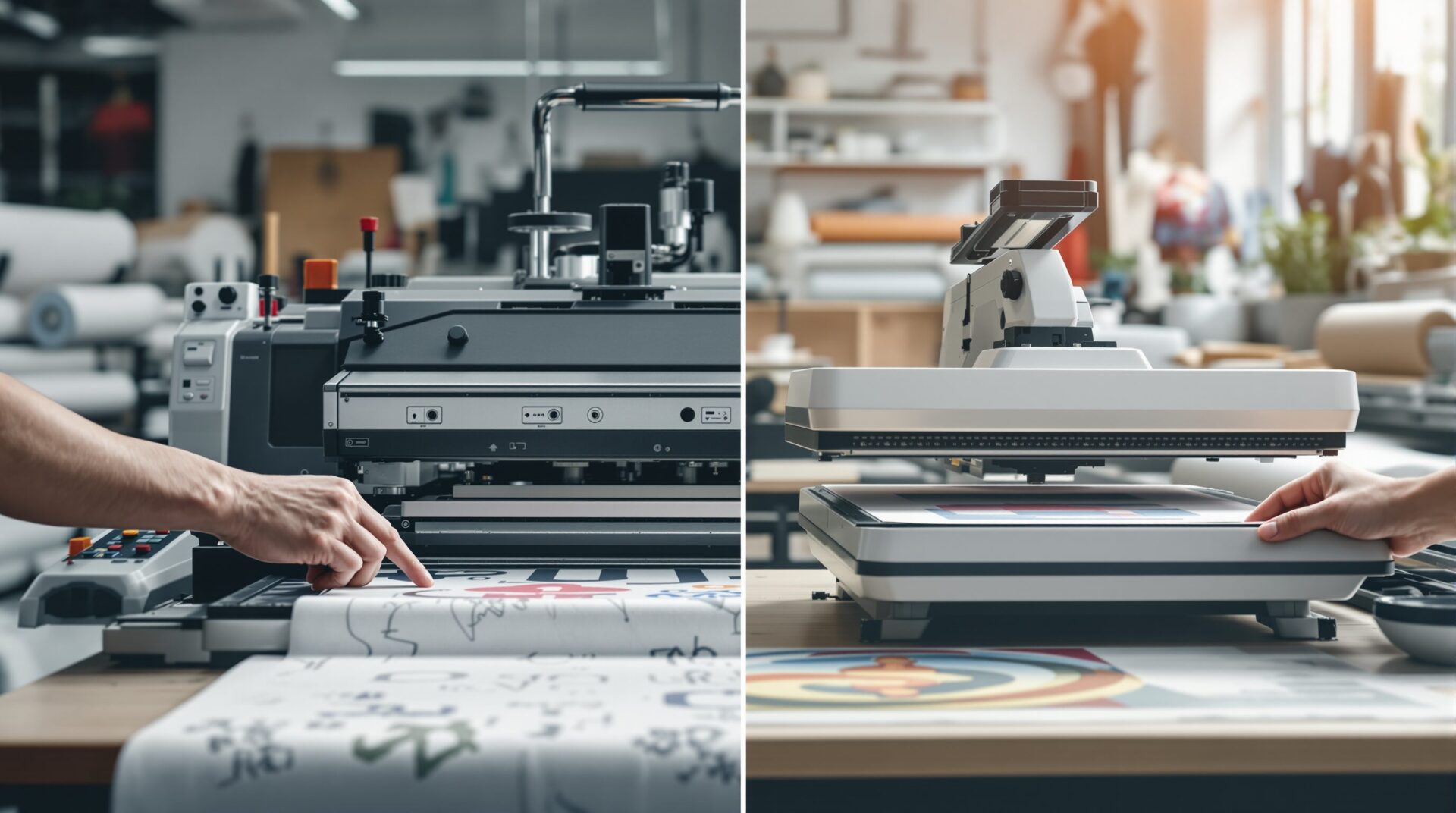 Différences entre imprimante pour flocage textile et presse à chaud